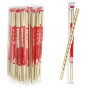 suijinso 8 inch 50 pairs disposable chopsticks, premium disposable bamboo chopsticks sleeved and separated, wooden chopsticks best for asian dishes & japanese sushi