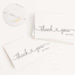 24 Pack Thank You Cards Bulk with Kraft Envelopes and Stickers, 4x6 In Professional Looking | Suitable for Business, Baby Shower, Wedding, Small Business, Graduation, Bridal Shower, Funeral