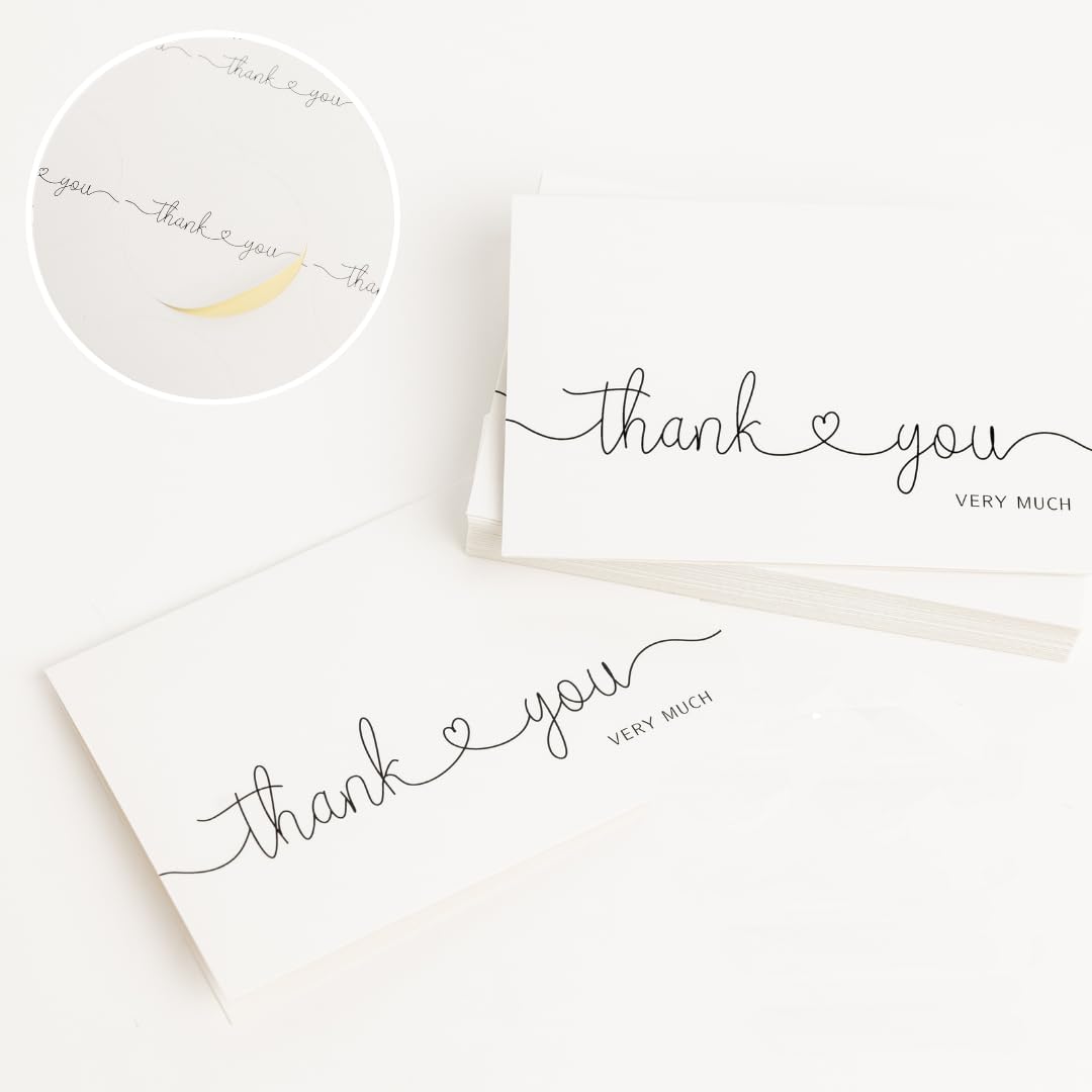 24 Pack Thank You Cards Bulk with Kraft Envelopes and Stickers, 4x6 In Professional Looking | Suitable for Business, Baby Shower, Wedding, Small Business, Graduation, Bridal Shower, Funeral