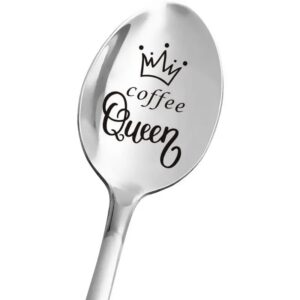 coffee gifts spoons for women coffee lovers coffee queen spoon for friend wife coffee lover gift for coffee drinkers women christmas birthday gift for mom funny coffeespoons