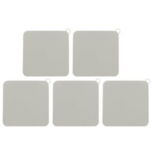 patikil silicone floor drain anti-odor mat, 5pcs shower drain stopper square silicone floor drain cover for kitchen bathroom, grey