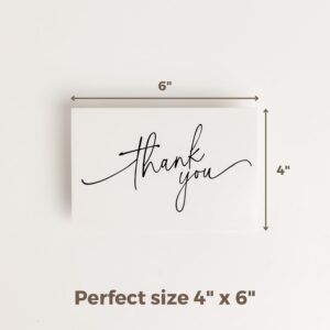 24 Pack Thank You Cards Bulk with Kraft Envelopes and Matching Stickers, 4x6 Inch Minimalist Design | Suitable for Business, Baby Shower, Wedding, Small Business, Graduation, Bridal Shower, Funeral