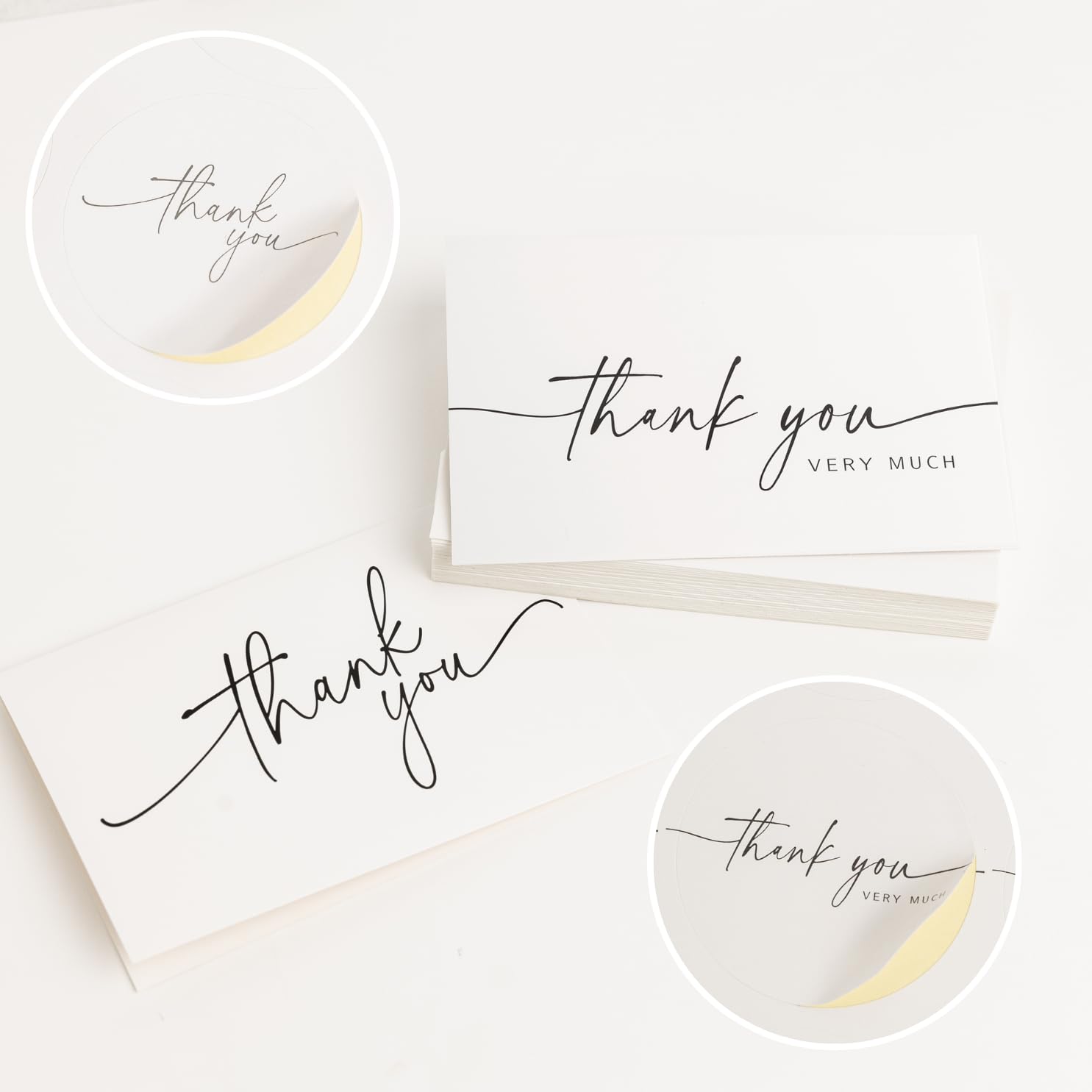 24 Pack Thank You Cards Bulk with Kraft Envelopes and Matching Stickers, 4x6 Inch Minimalist Design | Suitable for Business, Baby Shower, Wedding, Small Business, Graduation, Bridal Shower, Funeral