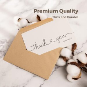 24 Pack Thank You Cards Bulk with Kraft Envelopes and Stickers, 4x6 In Professional Looking | Suitable for Business, Baby Shower, Wedding, Small Business, Graduation, Bridal Shower, Funeral