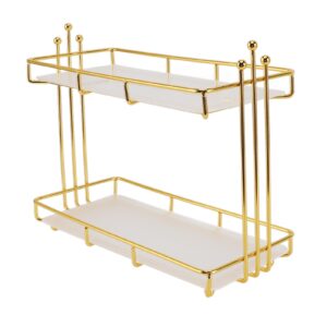 ftvogue makeup shelf organizer, 2 tier bathroom countertop organizer with vanity tray bathroom trays forcounter, storage for cosmetics, skincare, perfume (s)