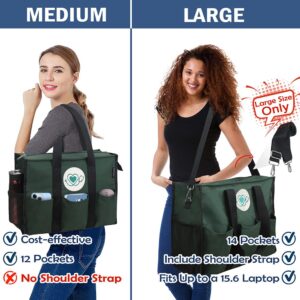 ABAMERICA Nurse Bags for Work Nursing Bag Multiple Pockets Waterproof Organizing Zip Top Clinical Bag for Nursing Students