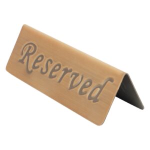 reserved sign, wedding reserved signs golden metal table top reserved sign for restaurants double sided reserved table signs for event table tent card