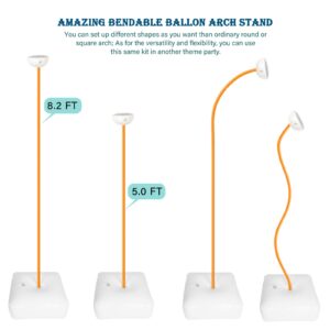 Bazen 8.2ft & 5ft Balloon Arch Kit Glod Free Bending Shape Deformation Balloon Column Stand Half Arch Balloon Stand with Base Balloon Arch Frame for Wedding Baby Shower Birthday Decoration