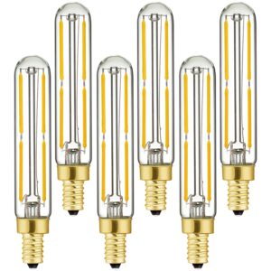 leools led bulb dimmable 6w equal soft white 3000k t6 t6.5 e12 candelabra bulb 60 watt for chandeliers,ceiling fan,pendant,wall sconces ac120v 600lm e12 light bulb 6pack