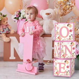 My Fairy First Birthday Decorations Balloons Box, 3pcs Baby Boxes with Letters, Fairy 1st Birthday Decorations Balloons Boxes for Girl Baby Showers Anniversary Party Backdrop, Photography Props