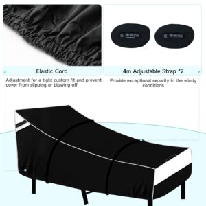 NEVERLAND Waterproof Patio Lounge Chair Cover, Outdoor Chaise Lounge Covers with Heavy Duty Material, 420D Waterproof Outdoor Chairs Cover 82L x 57W x 32H inch Black (2 PACK)