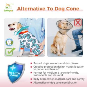 LovinPet Recovery Pj Dog - Dog's Bodysuit Wound Protective Surgical,E-Collar Alternative Recovery Snugly Suit for Abdominal Wounds After Surgery Anti-Licking Dog Onesies,Rhino,Green,XXL