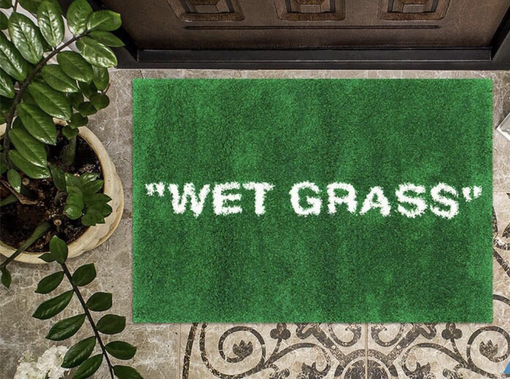 LUXAPE Wet Grass Rug - Tufted Hypebeast Rug - Handmade & Premium - 32 * 20in (80 * 50cm) - Hypebeast Room Decor - Off White Rug - Aesthetic Bape Rug - Luxape Rug