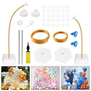 bazen 8.2ft & 5ft balloon arch kit glod free bending shape deformation balloon column stand half arch balloon stand with base balloon arch frame for wedding baby shower birthday decoration