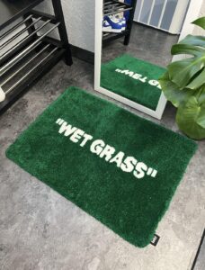 luxape wet grass rug - tufted hypebeast rug - handmade & premium - 32 * 20in (80 * 50cm) - hypebeast room decor - off white rug - aesthetic bape rug - luxape rug