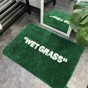 LUXAPE Wet Grass Rug - Tufted Hypebeast Rug - Handmade & Premium - 32 * 20in (80 * 50cm) - Hypebeast Room Decor - Off White Rug - Aesthetic Bape Rug - Luxape Rug