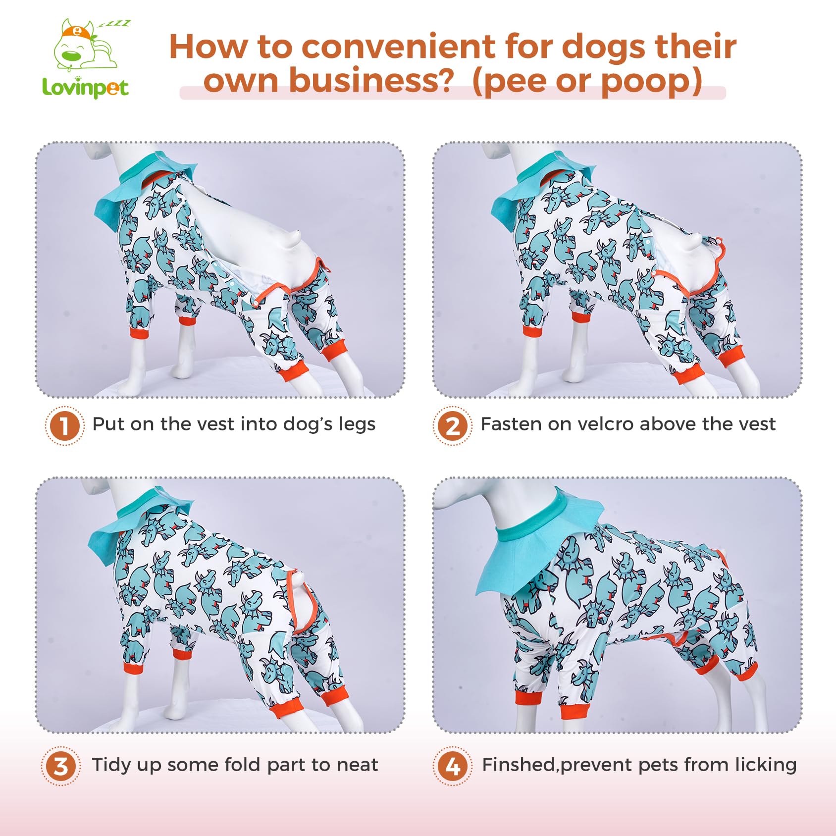 LovinPet Recovery Pj Dog - Dog's Bodysuit Wound Protective Surgical,E-Collar Alternative Recovery Snugly Suit for Abdominal Wounds After Surgery Anti-Licking Dog Onesies,Rhino,Green,XXL