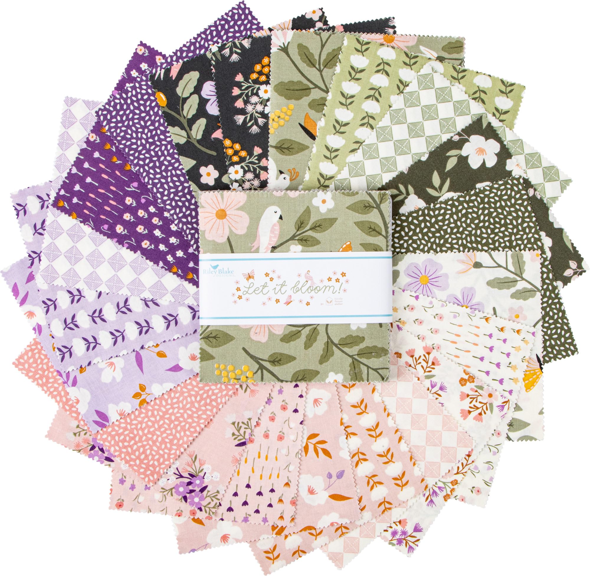 Little Forest Atelier Let it Bloom 5" Stacker 42 5-inch Squares Charm Pack Riley Blake 5-14280-42