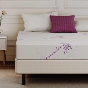 dyonery twin mattress certipur-us certified, 8 inch lavender infused memory foam mattress, pressure relief, bed in a box