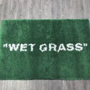 LUXAPE Wet Grass Rug - Tufted Hypebeast Rug - Handmade & Premium - 32 * 20in (80 * 50cm) - Hypebeast Room Decor - Off White Rug - Aesthetic Bape Rug - Luxape Rug