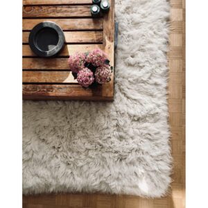 Stylish Super Thick Flokati Rugs. Long 3.5” Organic Wool Pile. Shaggy Natural Wool Area Rug. (3' x 5')