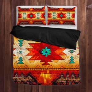 gearider Navajo Duvet Cover Set of 3, Ultra Soft Aztec Tribal Geometric Print Bedding Set with Zipper Closure for All Seasons, Size Queen