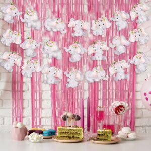 Elephant Party Banner 3Pcs Elephant Birthday Banners Pink Elephant Baby Shower Decoration for Girl Floral Elephant Birthday Party Decoration Elephant Animals Themed Party Supplies