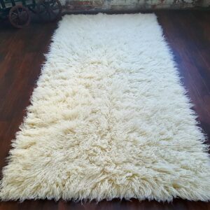 Stylish Super Thick Flokati Rugs. Long 3.5” Organic Wool Pile. Shaggy Natural Wool Area Rug. (3' x 5')