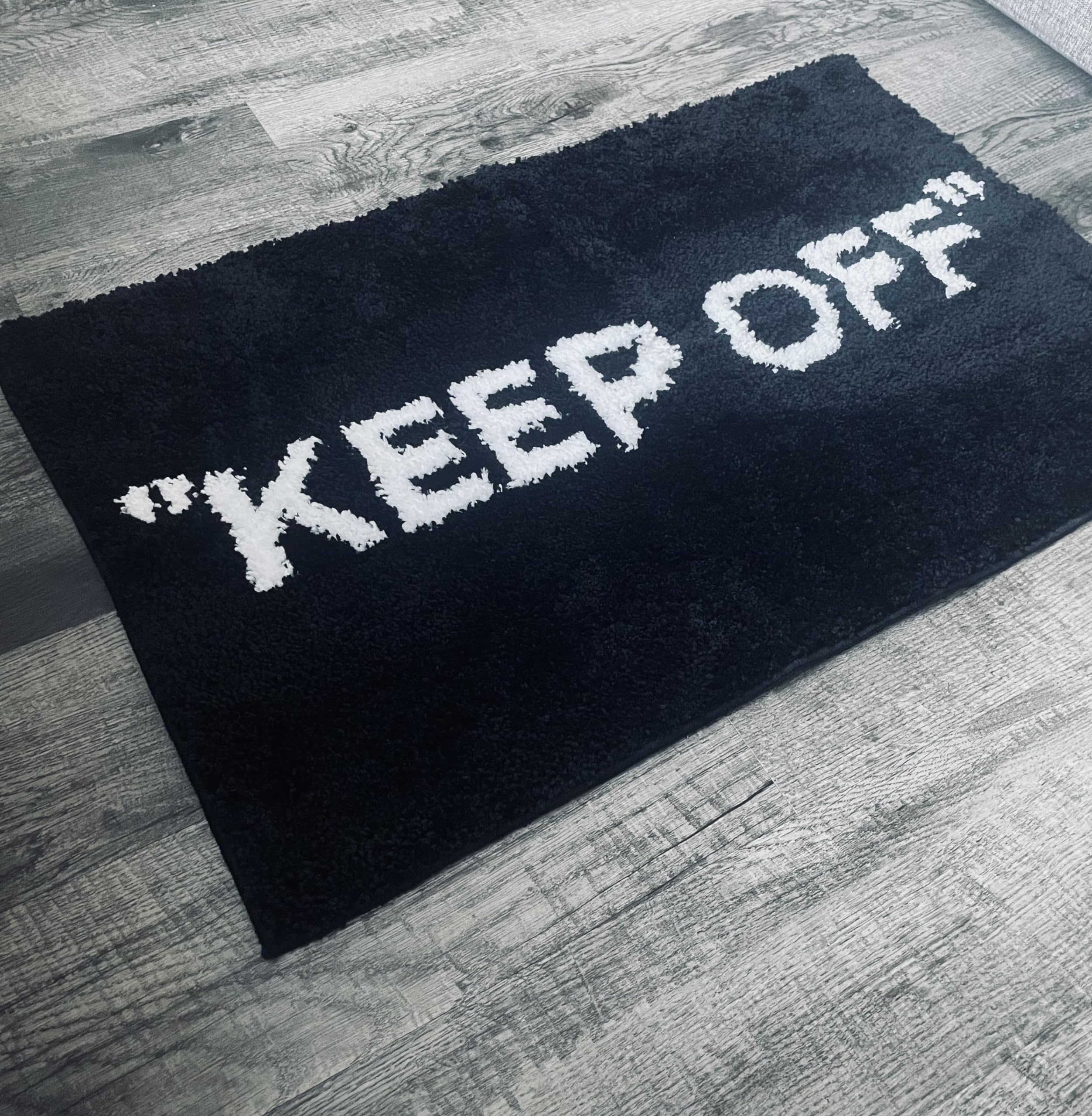 LUXAPE Keep Off Rug - Tufted Hypebeast Rug - Handmade & Premium - 32 * 20in (80 * 50cm) - Hypebeast room decor - Off white rug - Hypebeast Room Decor - Luxape Rug