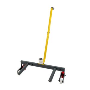 biosp heavy duty adjustable wheel dolly, 440 lbs load capacity alloy metal easy lift truck car tire cart dollies garage moving tool with adjustable roller for workshop mechanic trolley gray-yellow