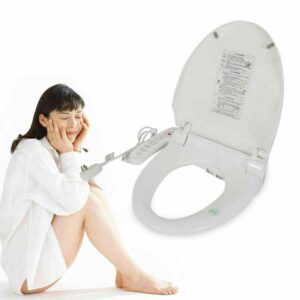 white electric electric bidet, smart bidet toilet seat automatic elongated heated for home bedroom office hotel bathroom