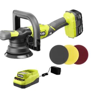 RYOBI ONE+ 18V Cordless 5 in. Variable Speed Dual Action Polisher Kit with 4.0 Ah Battery and 18V Charger