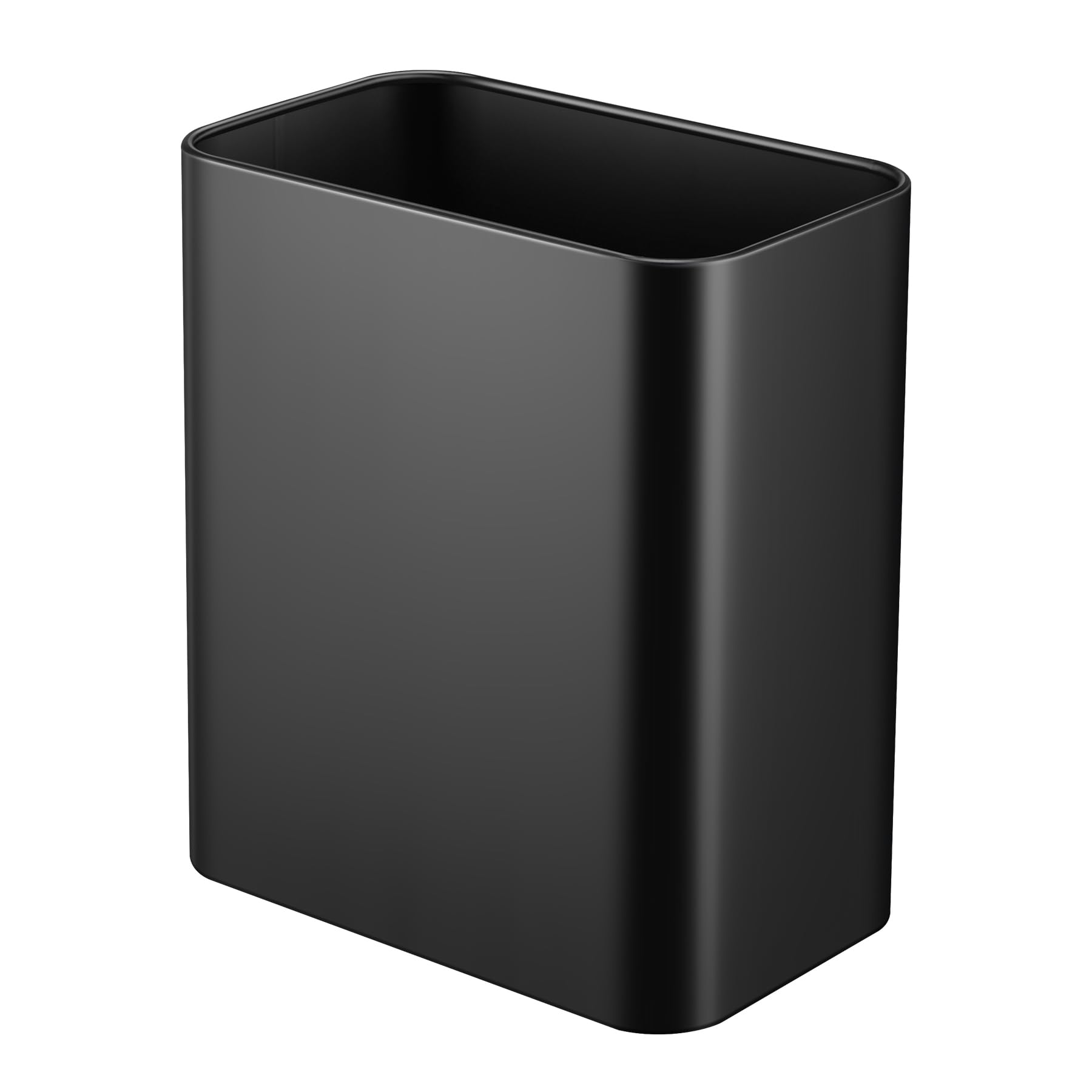 TIPGO Small Metal Trash Can, 2.1 Gallon Slim Trash Can for Bathroom, Wastebasket Garbage Bin for Bedroom, Office, Kitchen, Under Sink (Matte Black)