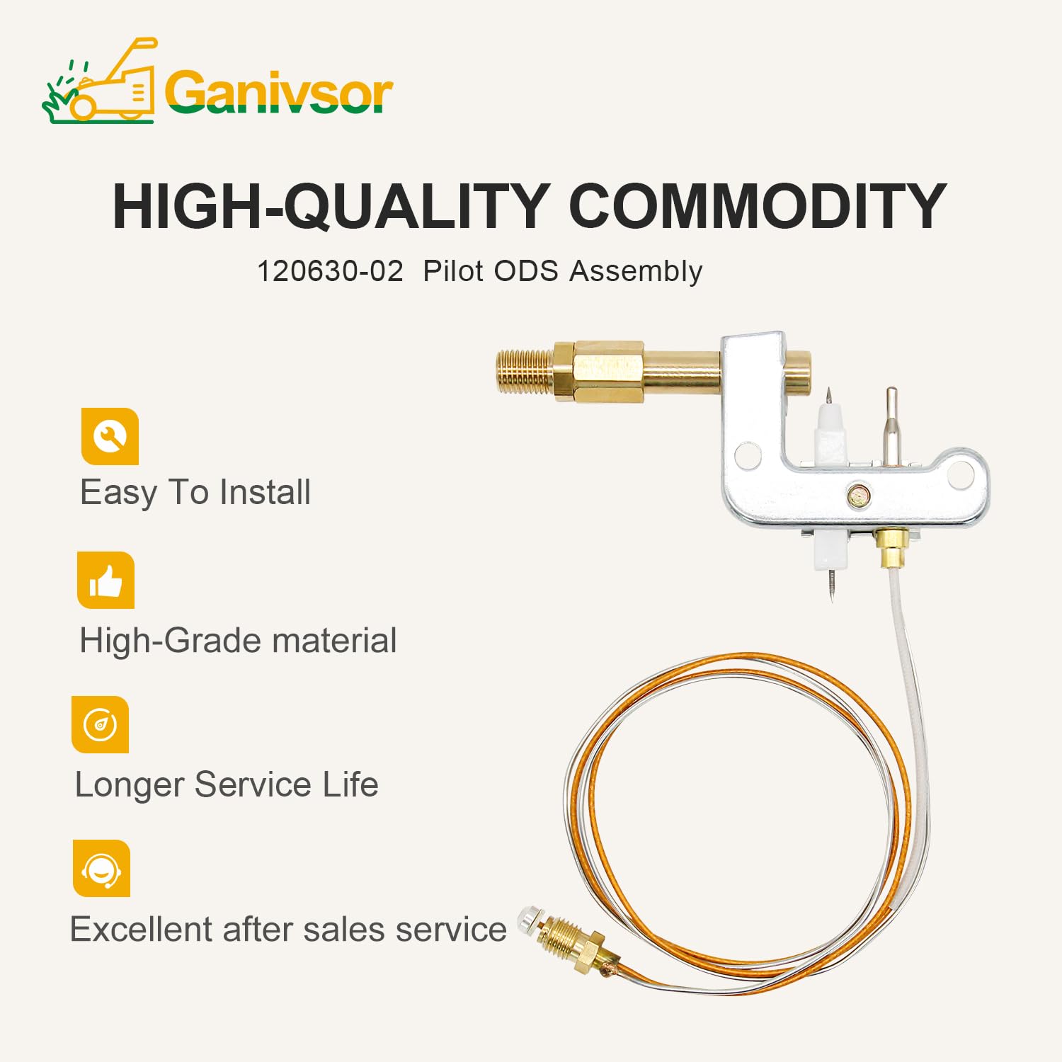 Ganivsor 120630-02 Pilot ODS for Desa Glo-Warm Vent Free Propane Gas Wall Heaters - 2000 Watts Pilot ODS Assembly