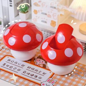 Cabilock Mushroom Trash Can Mini Trash Can with Lid Mushroom Basket Countertop Mini Garbage Cans Cute Mini Trash Can Pen Cup Holders for Desktop, Bedroom, Offices