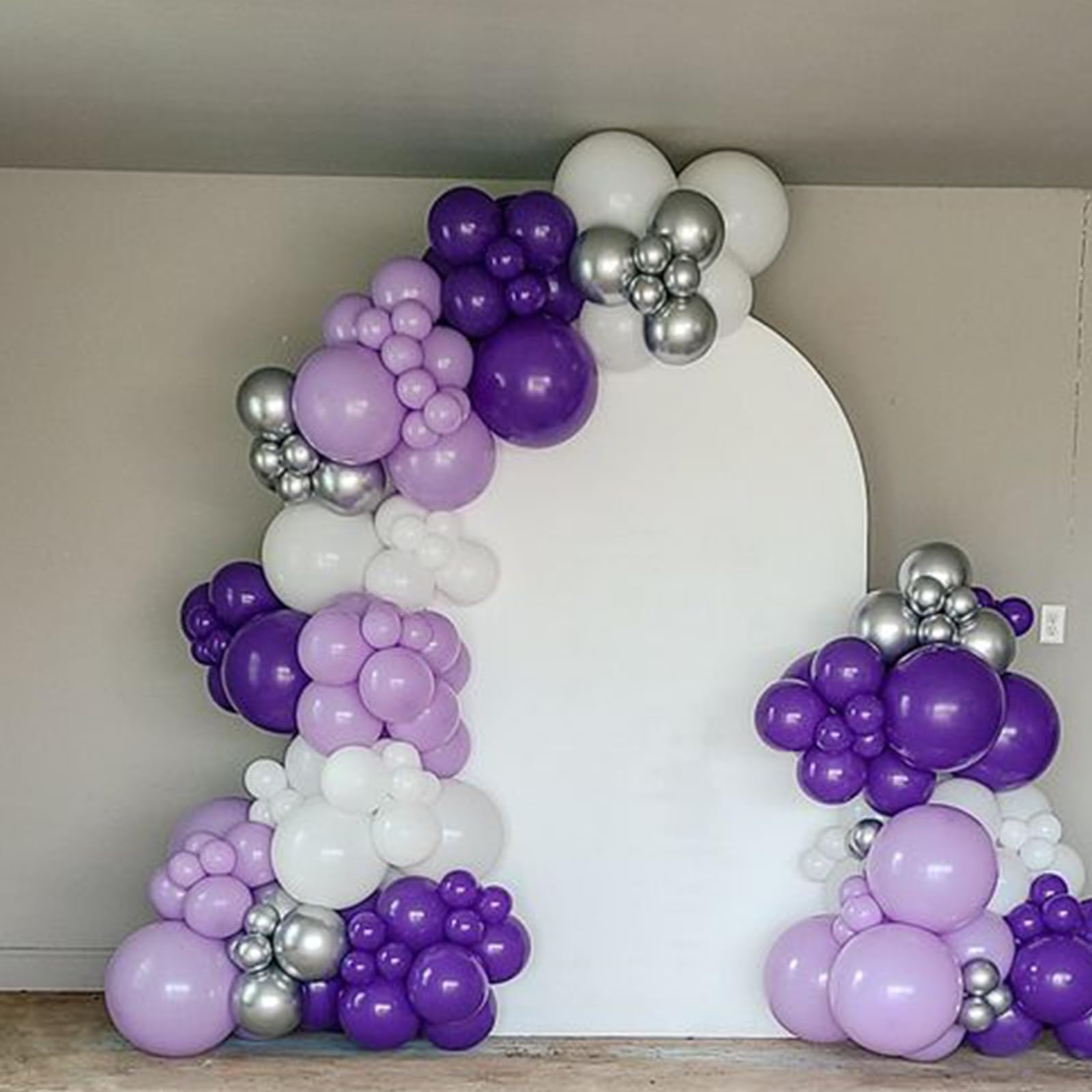 Purple and Silver Balloons, Purple White and Silver Balloons, Silver Confetti Balloons Purple White Latex Balloons for Birthday Baby Shower Wedding Anniversary Graduation Party Supplies