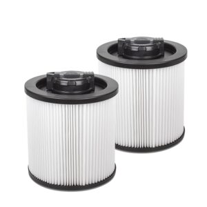 aliddle dxvc6910 cartridge filter replacement, compatible with dewalt wet/dry vacuum cleaners 6-16 gallon, dewalt shop vac filter, 2 pack