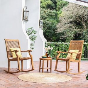 Cambridge Casual Montclair Teak Wood 2 Pieces Porch Rocking Chair Set