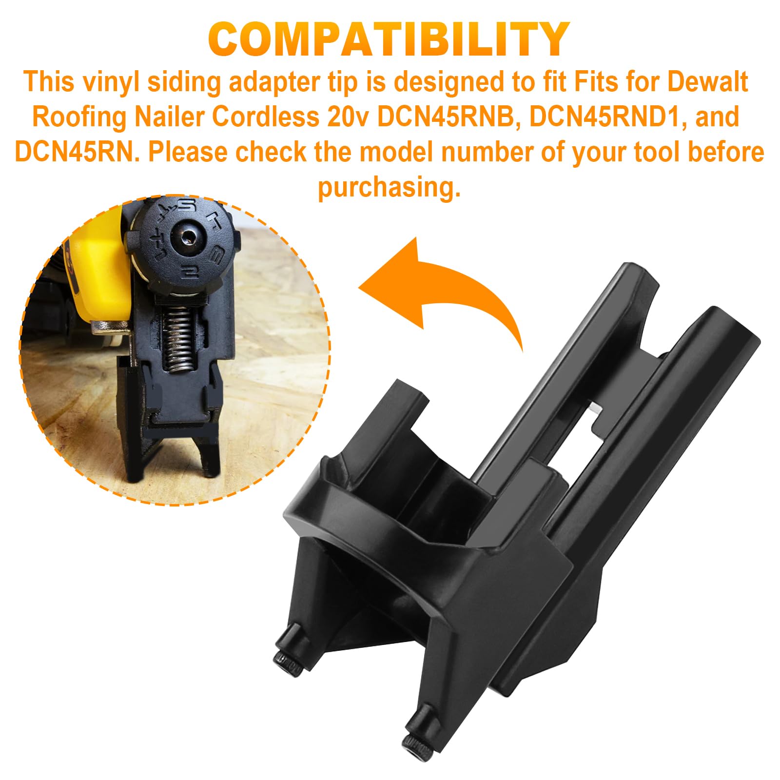 Vinyl Siding Adaptor Tip for Dewalt Roofing Nailer Cordless 20v DCN45RNB, DCN45RND1, DCN45RN -1 Pack