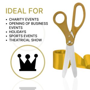 Grand Opening Ceremony Kit – Gold Scissors 20'' for Ribbon Cutting Grand Opening Ribbon and Scissor for Special Events 20 Inch Giant Scissors Gold with Gold Ribbon for Inaugurations and Ceremonies