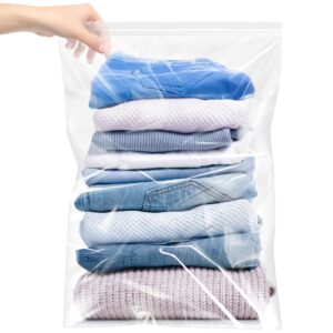 large 5 gallon plastic zipper storage bags, 18x24 inches clear reclosable storage bags 12pieces