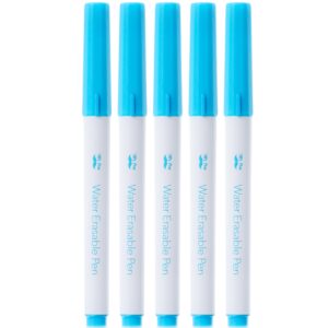 mr. pen- fabric markers for sewing, 5 pack, blue, erasable, water soluble fabric marker, fabric pens for sewing erasable, washable fabric marker, water soluble pen, fabric marking pens for sewing