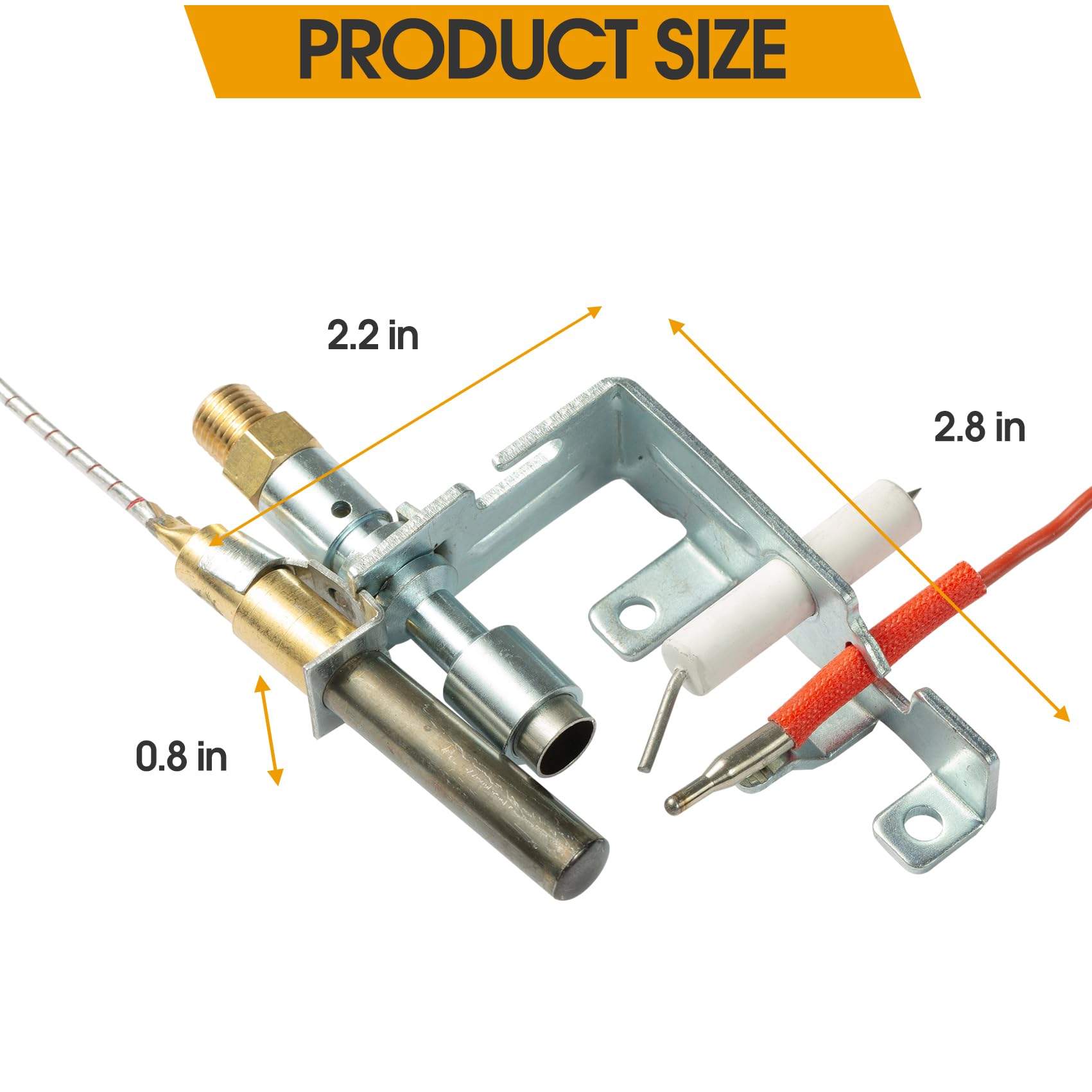 R-3624 14D0473 55464 PP231 103779-01 NG8218 NG ODS Milivolt Fireplace Pilot Assembly Replacement CIVF-25C CIVF-25 VFH-33M VFHS-20R Thermopile Thermocouple Compatible with Desa FMI Empire Majestic