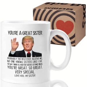 aurahouse you're a great sister mug, funny sister gifts from sister brother, sister birthday gifts, christmas gifts, valentines day, mothers day gifts for sister-in-law, soul sister 11 oz cup