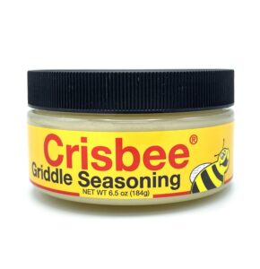 crisbee® griddle seasoning - 6.5oz - 2-in-1 seasoning for blackstone griddle, cast iron and carbon steel cookware - family made in usa