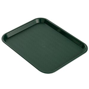 Restaurantware RW Base 10 x 14 Inch Fast Food Tray 1 Sturdy Cafeteria Lunch Tray - Lightweight No Slip Forest Green Plastic Serving Tray Rounded Corners For Restaurants Or Dinner Service