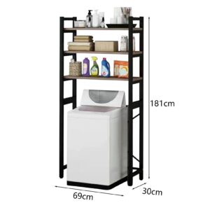 HEVIRGO Over The Toilet Storage 3-Tier Bathroom Organizer Shelves Over Toilet Freestanding Toilet Storage Rack Iron Toilet Stand Laundry Rack (Shipped from The USA) Black