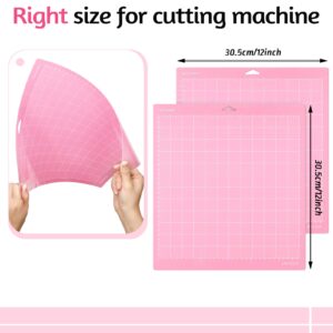 Moinchore 12 Pcs Cutting Mat Variety for Crafts Machine, 12 x 12 Inch Cut Mats Gridded Strong Standard Quilting Light Fabric Adhesive Cutting Mats with Scraper for Art Accessories