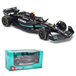 jodiyaah 1/43 bburago 1:43 mercedes-amg petronas f1 team w14 2023 44# lewis hamilton f1 63# george russell alloy car die cast model collection gift (w14 44#)