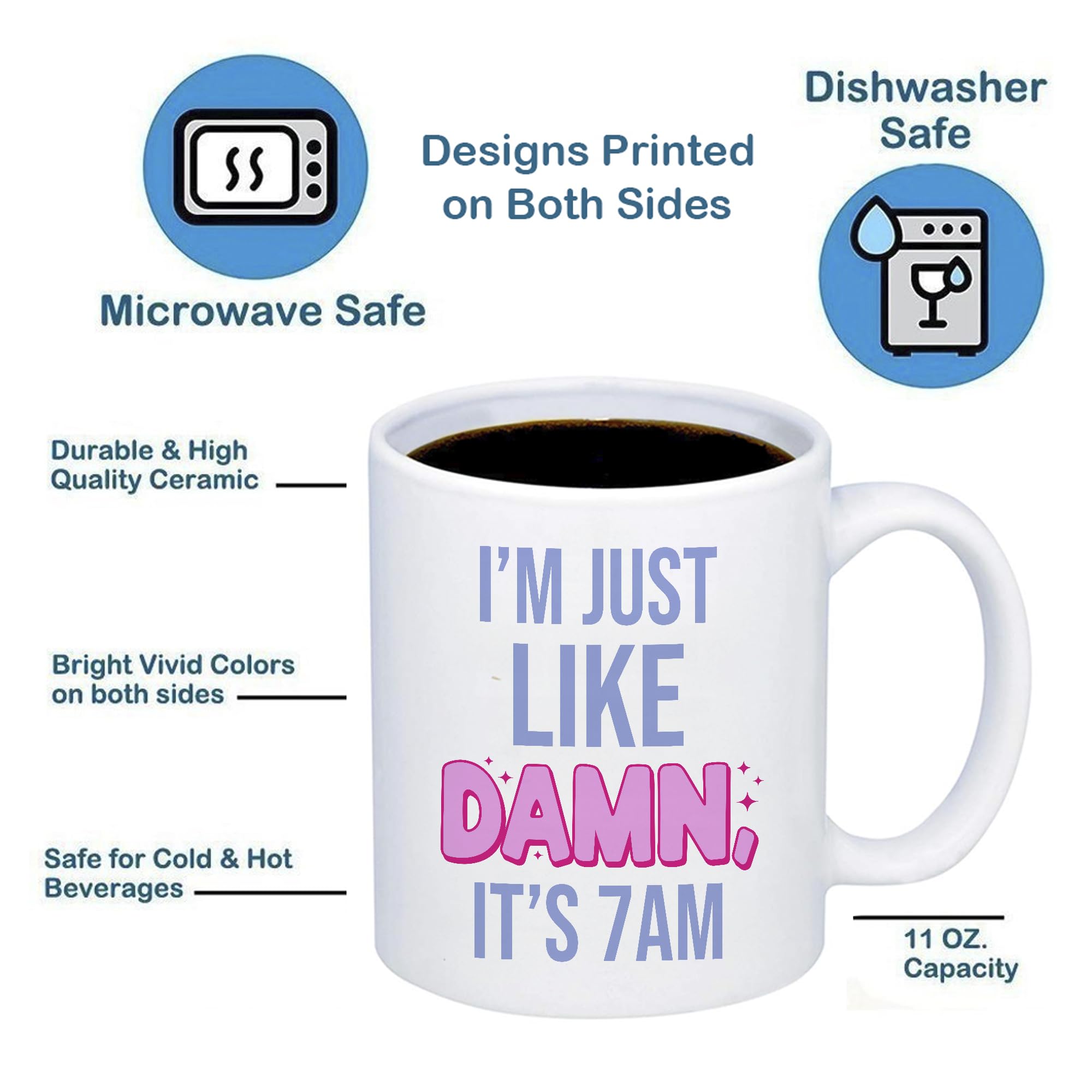 MyCozyCups I Was Like Damn Its 7 am Coffee Mug Taylor Cup For Music Singer Girl Fan Swiftea 11oz Mug